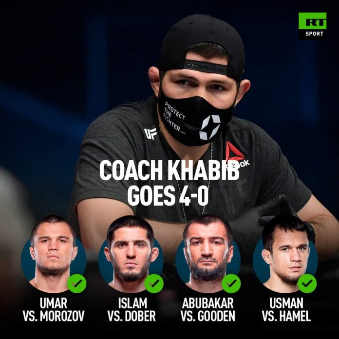 Coach Khabib Nurmagomedov remains undefeated; goes 4-0 up! Coach Khabib Nurmagomedov remains undefeated; goes 4-0 up!