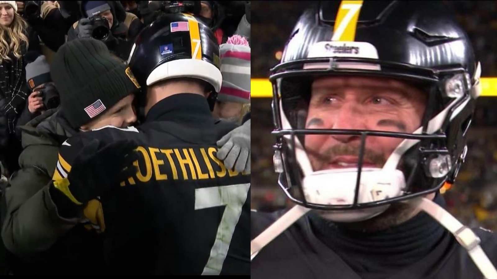 WATCH: "Emotional" Ben Roethlisberger hugs his kids after final outing ...