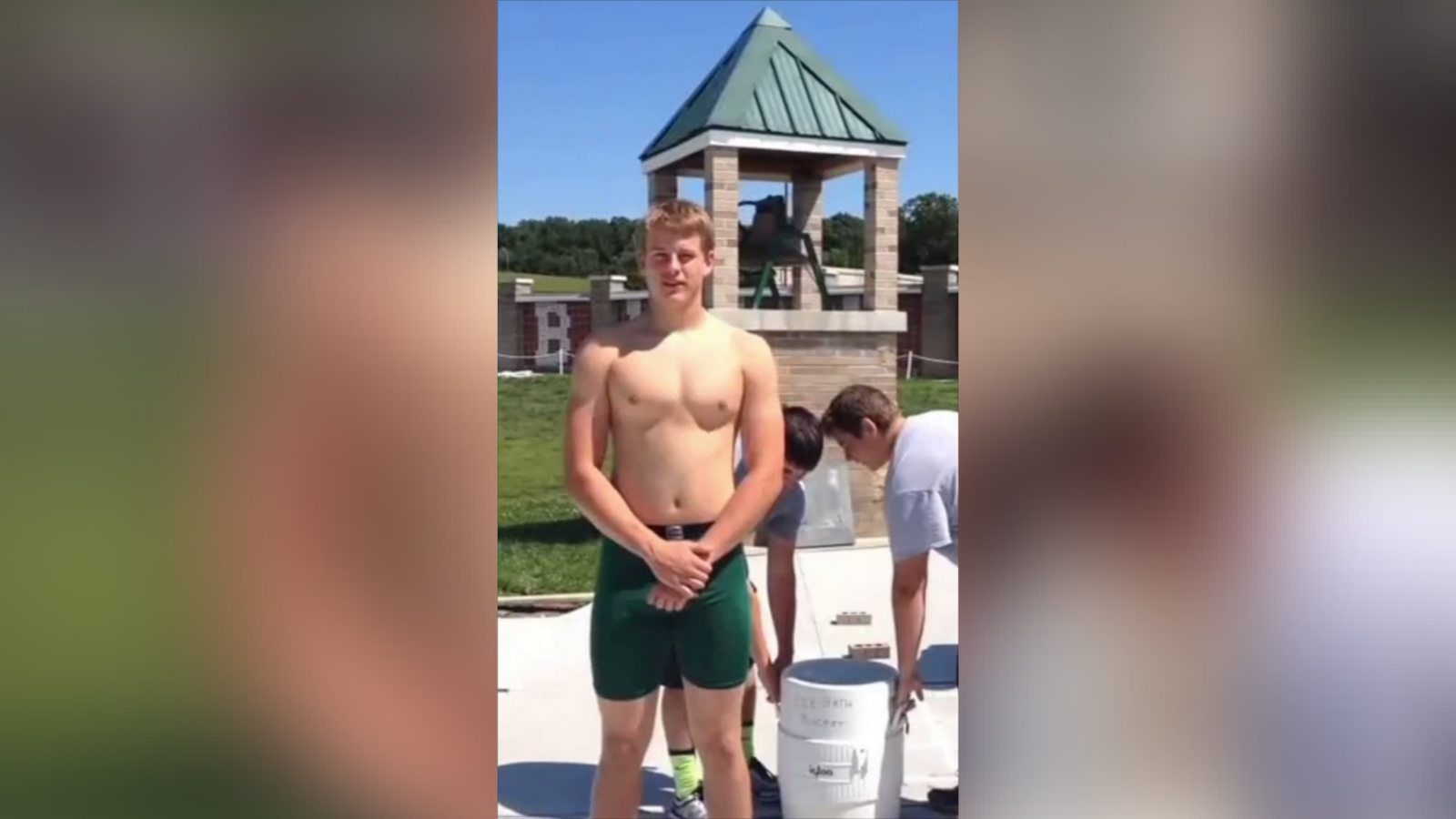 WATCH: Joe Burrow performed the Ice Bucket Challenge back in high school