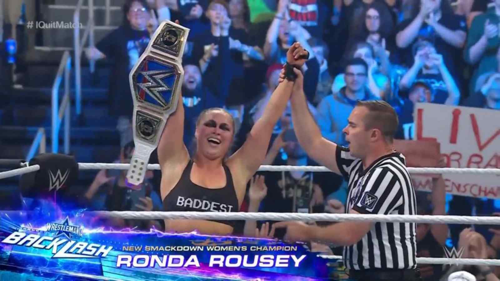 WATCH: Charlotte Flair screams 'I Quit' after Ronda Rousey applies an ...