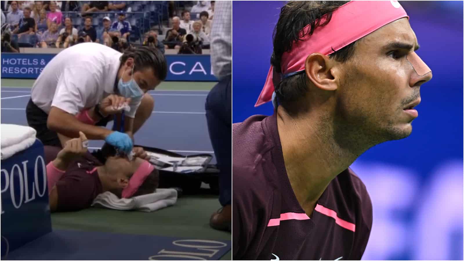 WATCH: Rafael Nadal throws his racket and crashes on the court in pain ...
