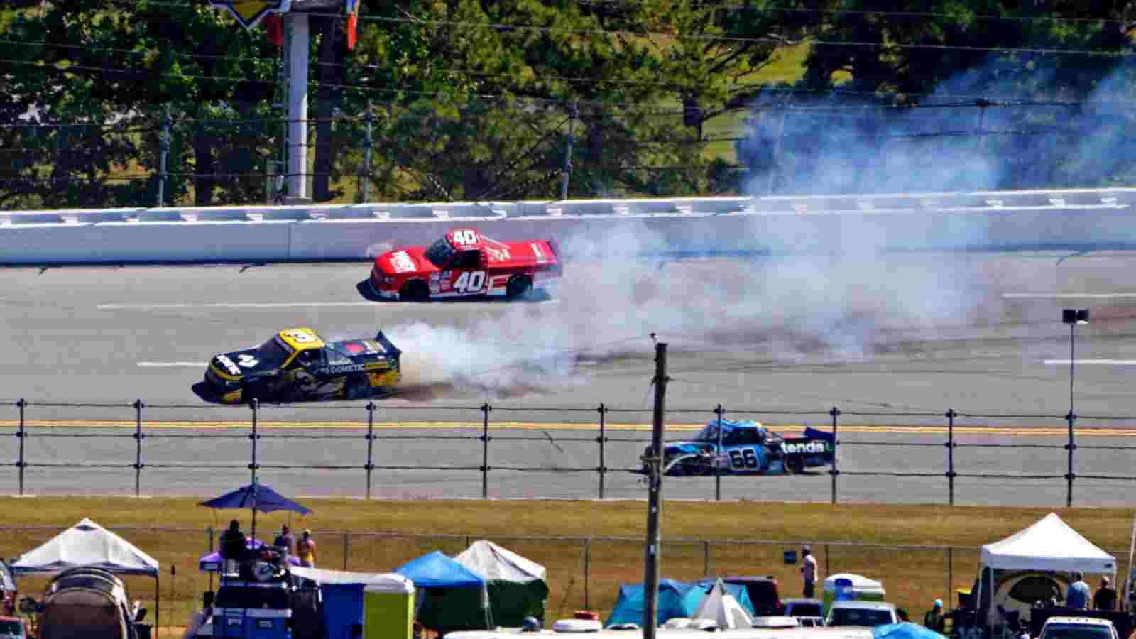 NASCAR driver Jordan Anderson suffers second-degree burns after fiery ...