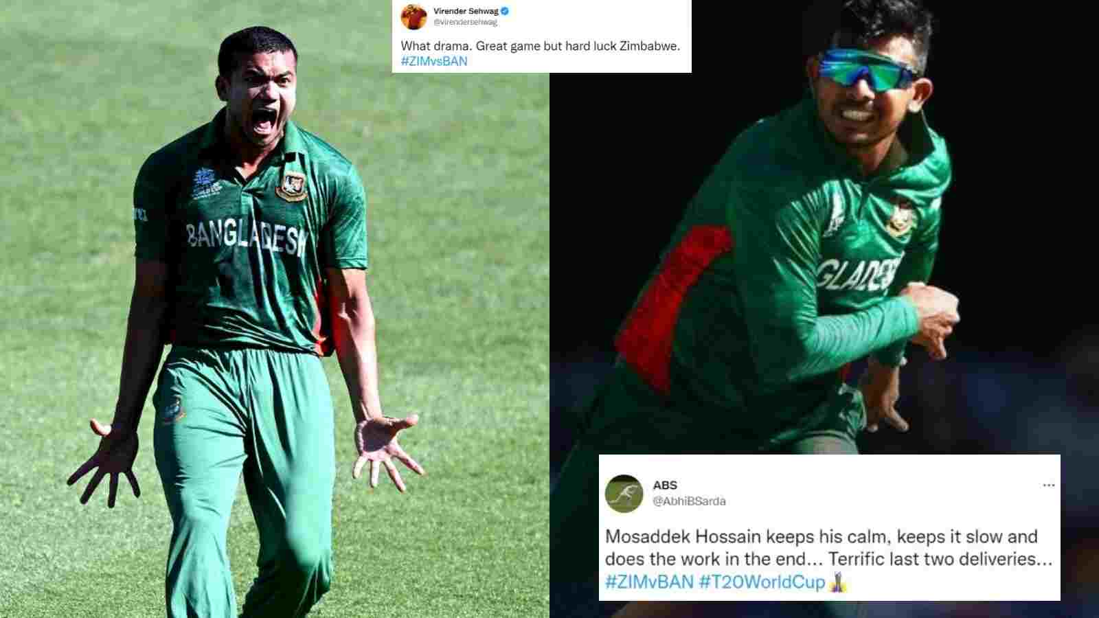 "Nerves of steel in last over"- Twitter reacts as Taskin Ahmed's ...