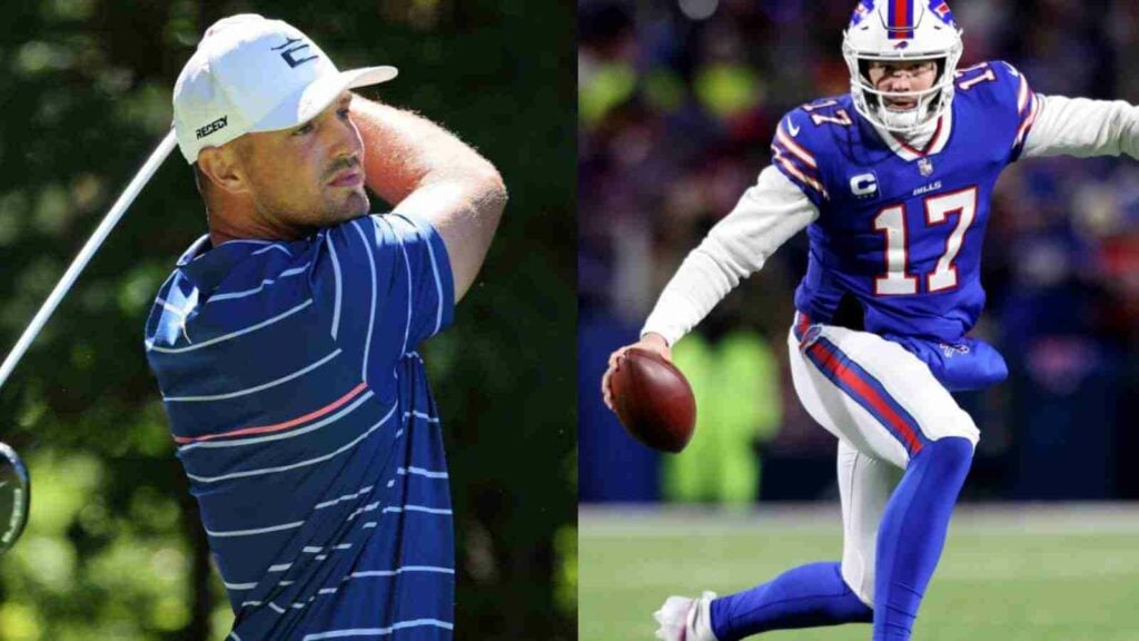 Josh Allen gasps for breath as Bryson DeChambeau's - 'oh my eye' rope ...