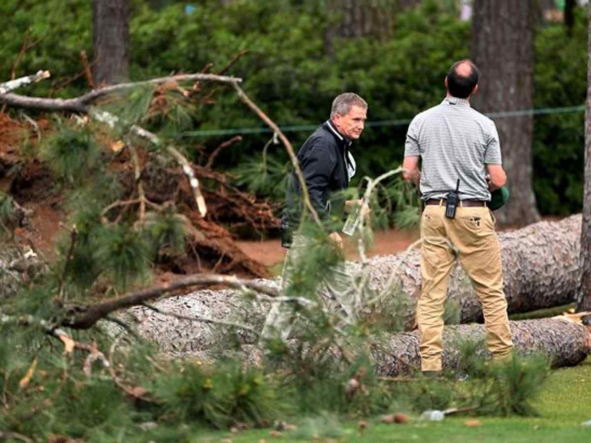 WATCH - Frightening moment at Masters as tree crashes down forcing ...