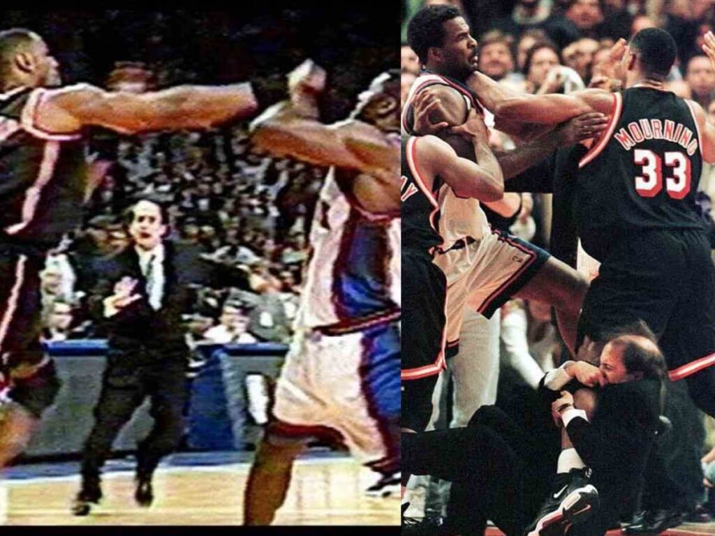 WATCH: Biggest Knicks-Heat brawl gone WILD, when Alonzo Mourning ...