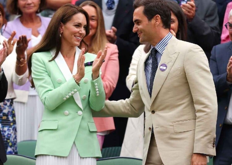 Roger Federer oversteps his line with Kate Middleton as he breaks the ...