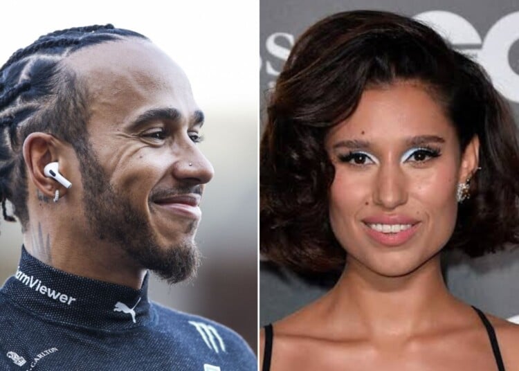 Lewis Hamilton charms 'Escapism' singer Raye as she looks lost in love ...