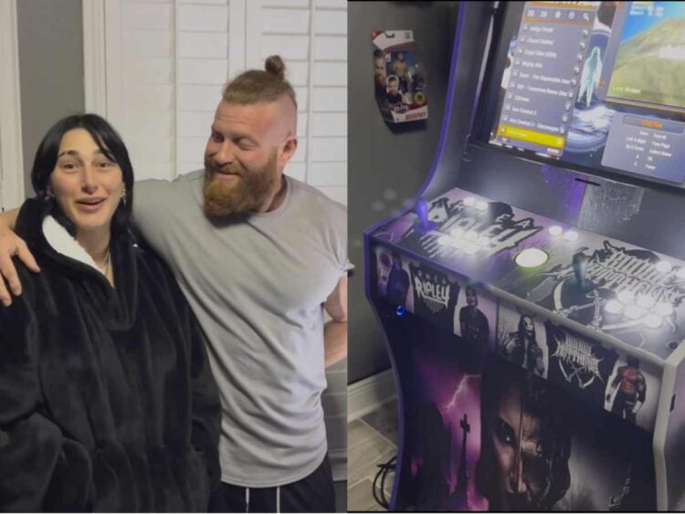 Rhea Ripley and Buddy Mathews get a specially customized gaming arcade ...