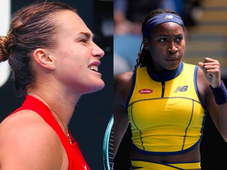 “Come on Sabalenka!” Aryna Sabalenka stops mid-serve to smile as a fan ...