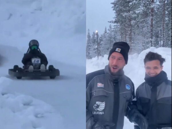 WATCH: Lando Norris takes to a snowy racetrack for karting competition ...
