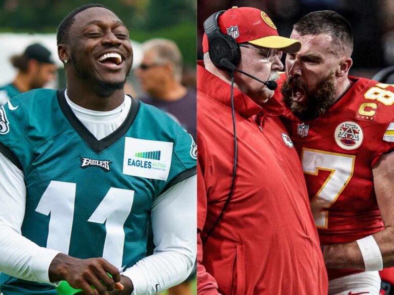 "I would've been kicked out of the league!" AJ Brown's brutal reaction to Travis Kelce's yelling ...