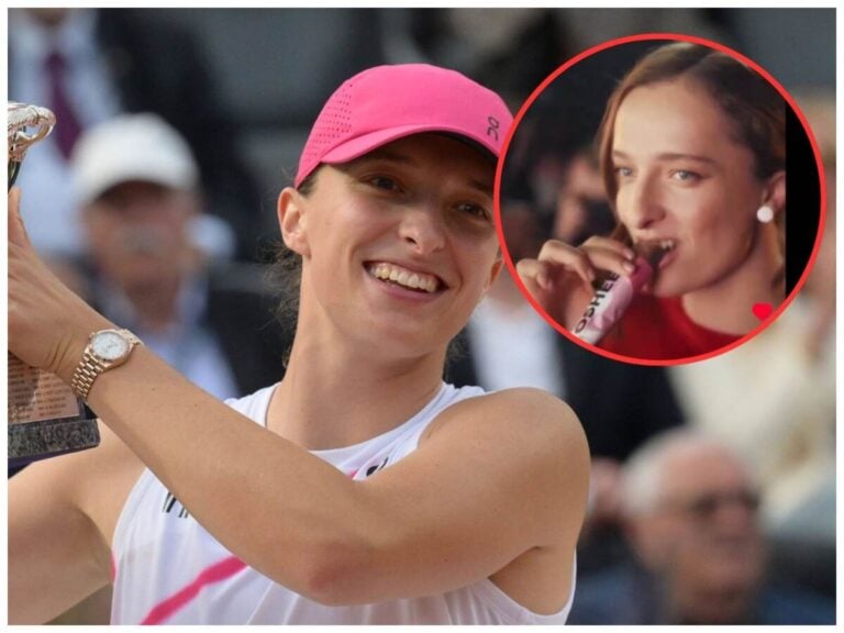 WATCH: Iga Swiatek stuns in a beautiful red dress as she stars in the ...