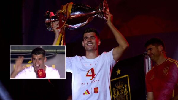 "Where is Musiala?" Alvaro Morata goes WILD during trophy celebrations ...