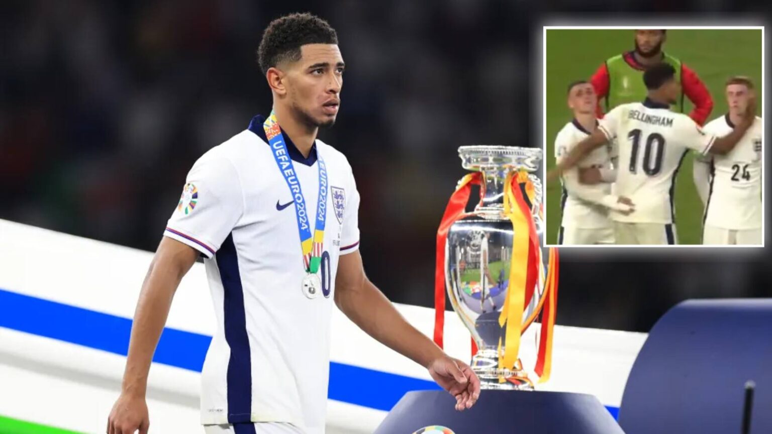 WATCH : Frustrated Jude Bellingham kicks water cooler in anger as ...