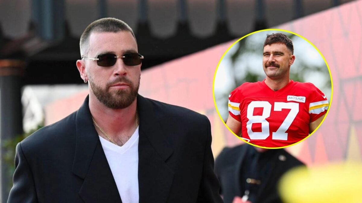 'El Travador' Travis Kelce rocks mustache look in Chiefs' training camp after returning from ...