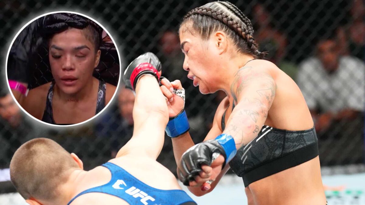 "Travesty" - Women's fighter fake eyelashes sent flying with powerful ...