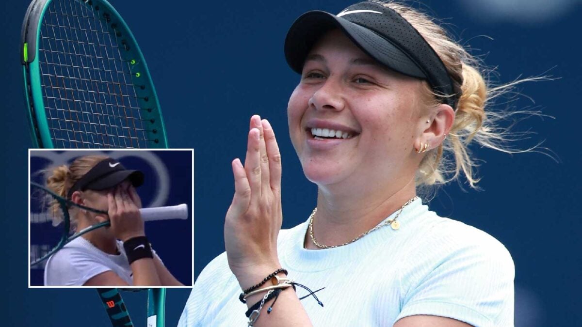 Amanda Anisimova gets emotional as she defeats Emma Navarro to make it ...