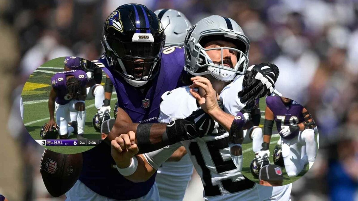Ravens and Raiders' players take knee on field after NFL chain gang ...