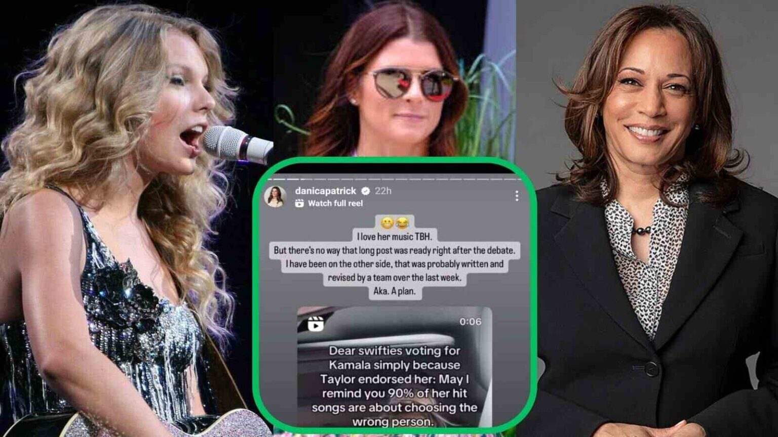 Danica Patrick throws shade at Taylor Swift for endorsing Kamala Harris