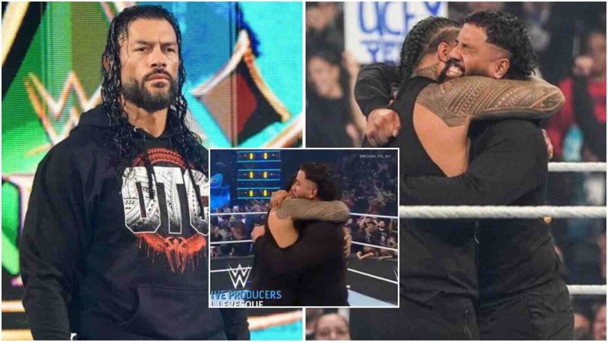 (Video) The Usos REUNITE! Roman Reigns watches on as Jey Uso and Jimmy Uso finally hug it out on ...