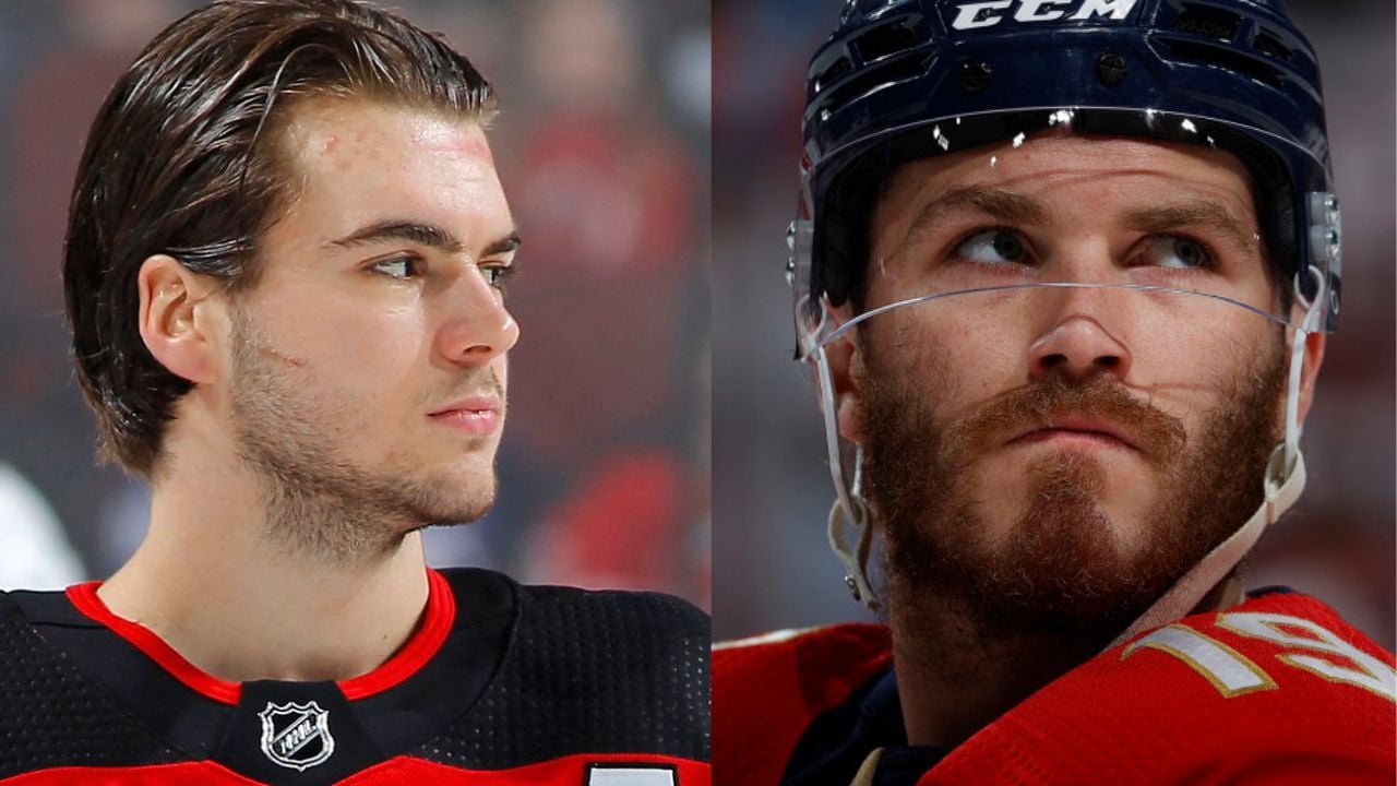 WATCH: Panthers' Matthew Tkachuk locked in chokehold by Devils star ...