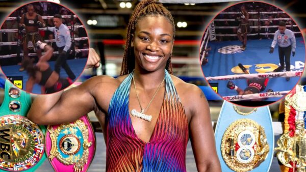 Fans blast referee as Claressa Shields opponent tumbles down from push ...