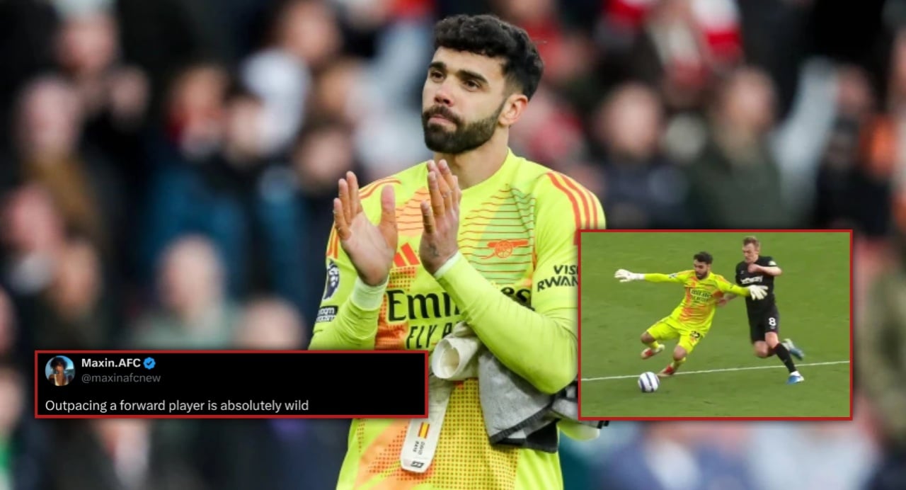 "Outpacing a forward is wild" - Fans react as David Raya goes on ...